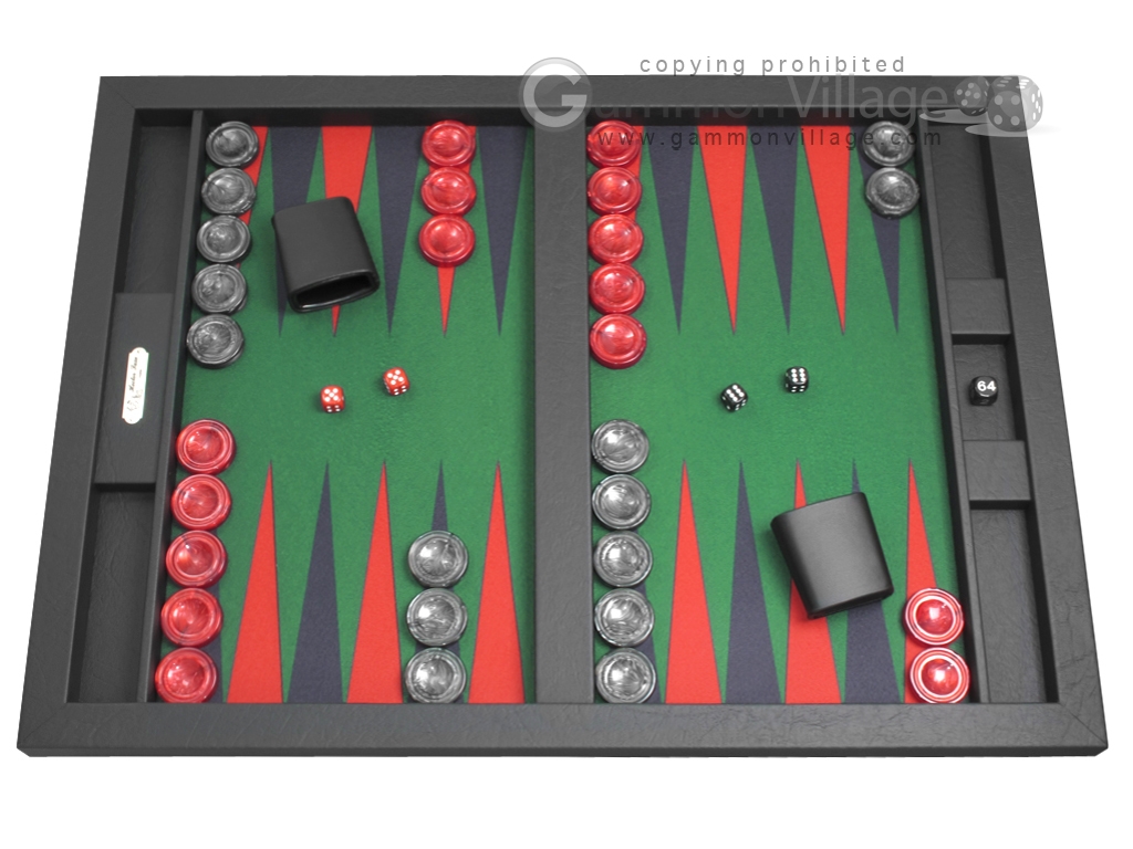 Hector Saxe Leatherette Tabletop Backgammon Set - Black with Green ... Hector Saxe Leatherette Tabletop Backgammon Set - Black with Green ...